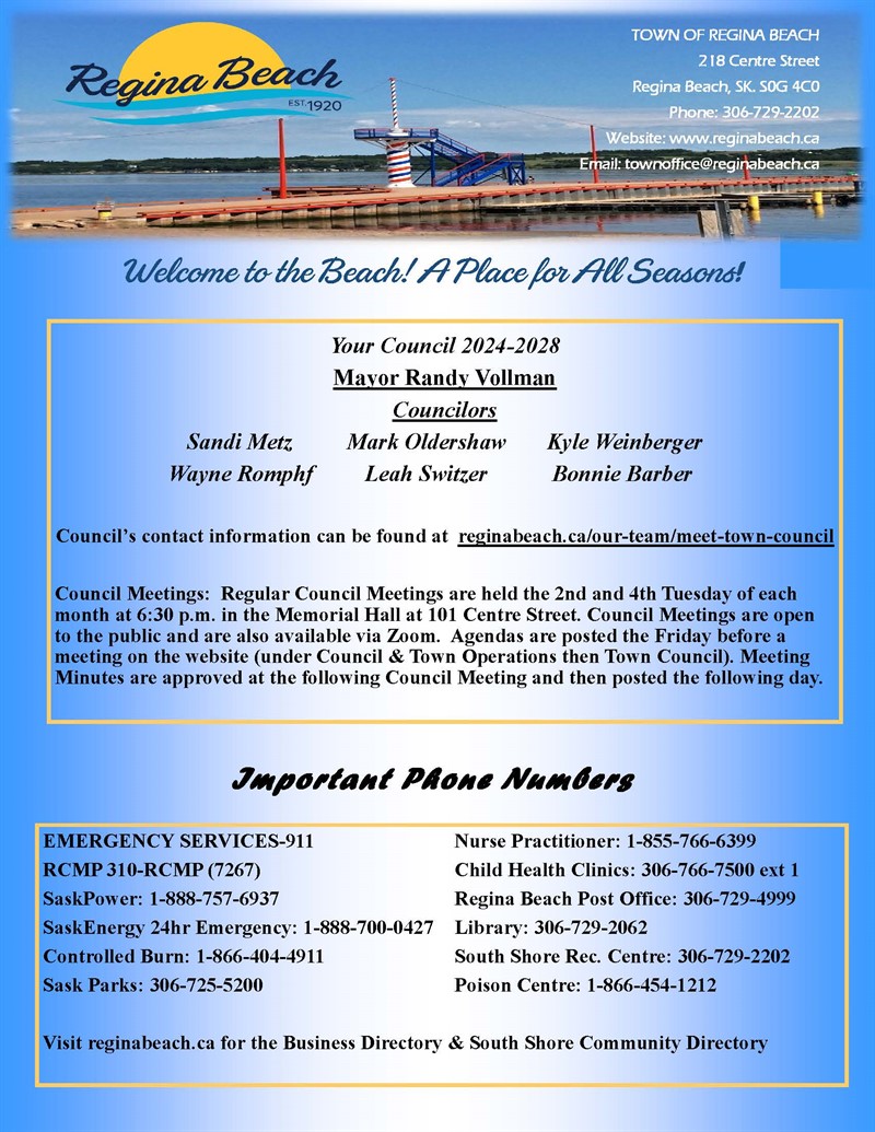 New To Town? - Regina Beach, SK